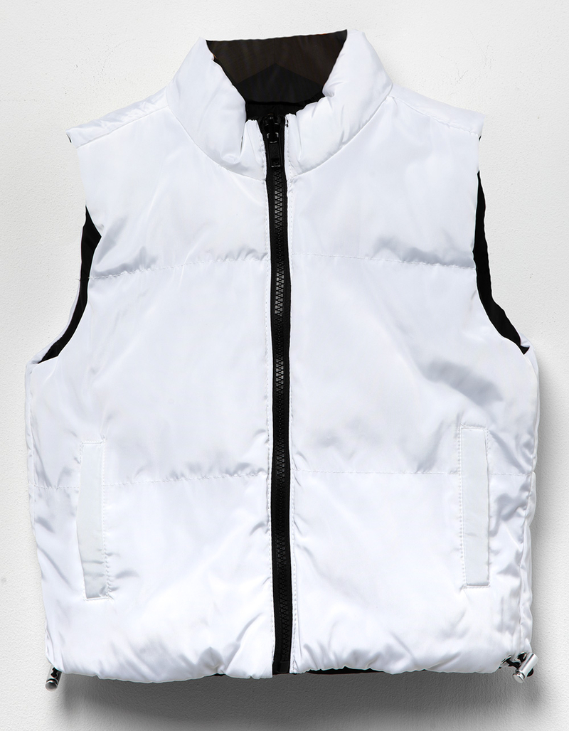 RSQ Girls Reversible Puffer Vest - BLACK COMBO - L | Tillys