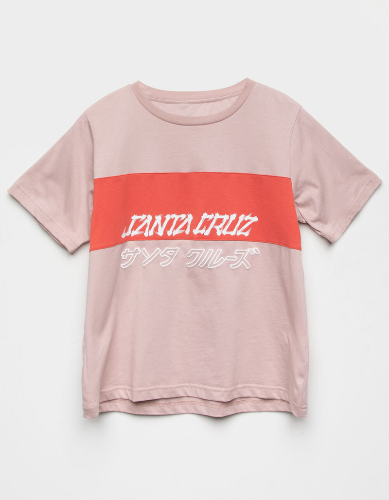 SANTA CRUZ Track Stripe Womens Skimmer Tee - PINK COMBO - S | Tillys