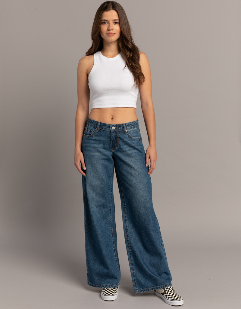 RSQ Womens Low Rise Wide Leg Jeans - MEDIUM WASH | Tillys