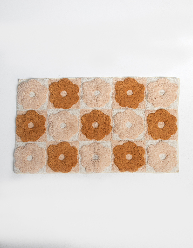 Daisy Checker Bath Mat - HONEY - ONE SIZE | Tillys