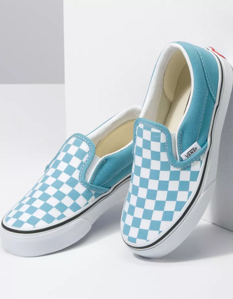 VANS Checkerboard Classic Slip-On Girls Shoes - DELPHINIUM BLUE/TRUE ...