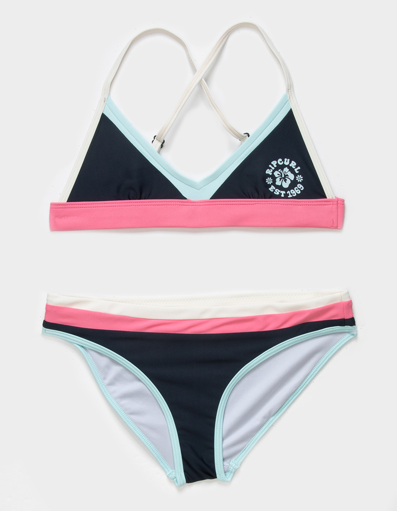 RIP CURL Surf Revival Girls Bralette Bikini Set - NAVY COMBO | Tillys