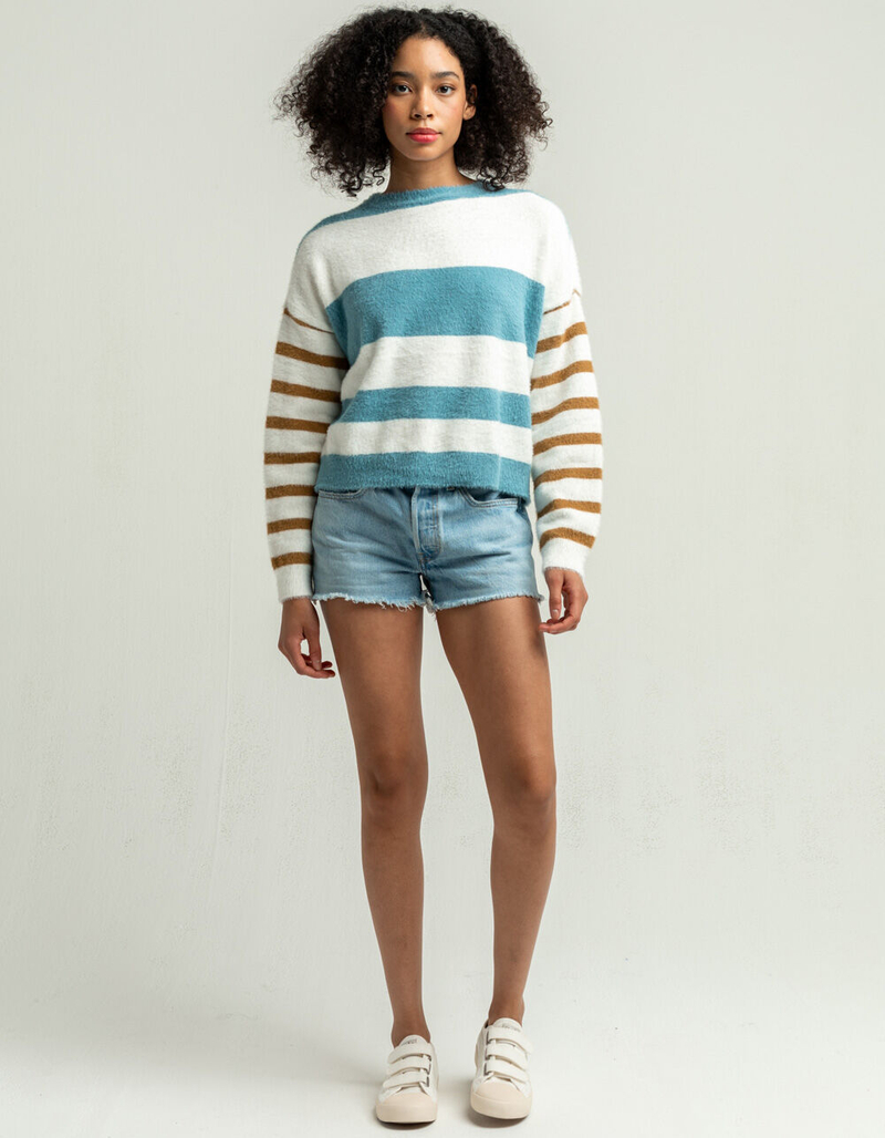 LUMIERE Striped Womens Blue Combo Sweater - BLUE COMBO | Tillys