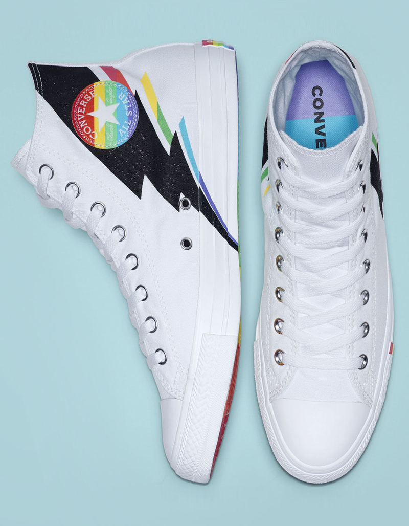 CONVERSE Chuck Taylor All Star Pride White High Top Shoes - WHITE - M8 ...