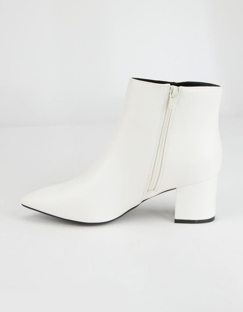 BAMBOO Block Heel White Womens Booties - WHITE - 7 | Tillys