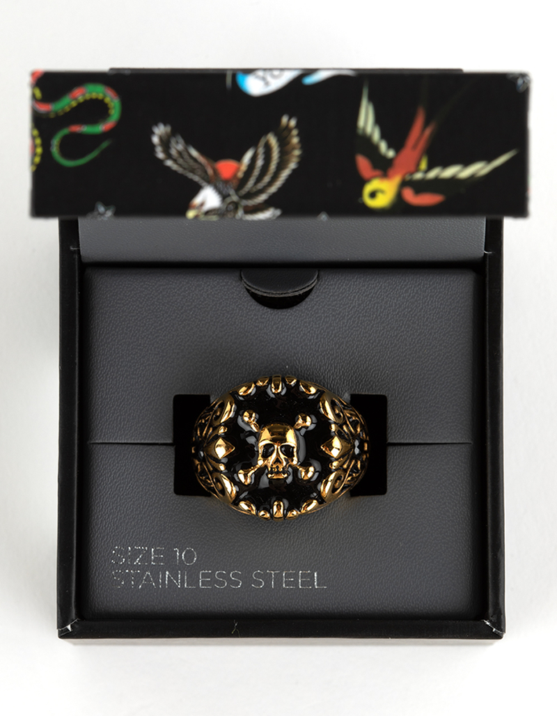 ED HARDY Skull And Crossbones Ring - GOLD - 11 | Tillys