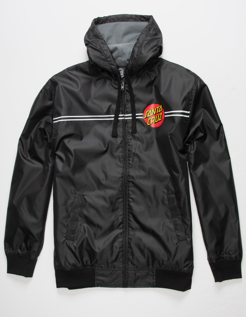 SANTA CRUZ Dot Mens Windbreaker Jacket - BLACK | Tillys