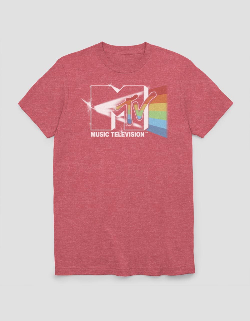 MTV Rainbow Logo Unisex Tee - HTHR RED | Tillys