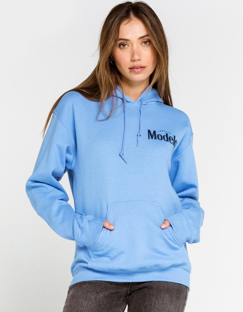 RIPPLE JUNCTION Modelo Logo Womens Hoodie - LIGHT BLUE - XL | Tillys