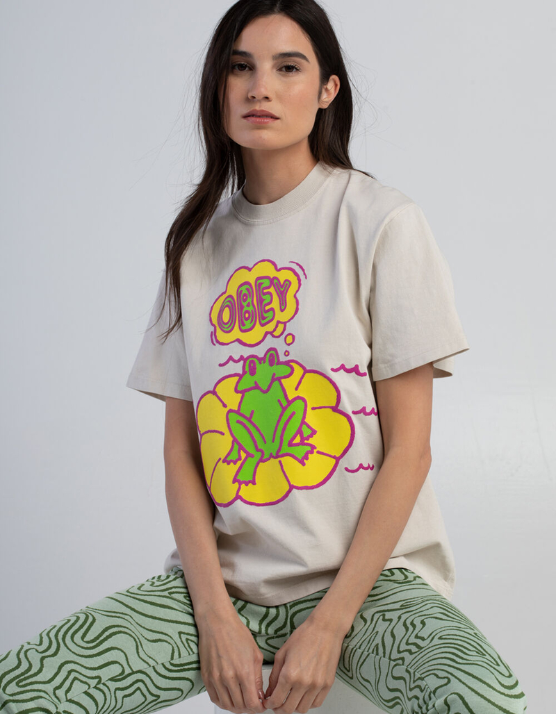 OBEY Brain Fart Womens Oversized Tee - NATURAL - L | Tillys