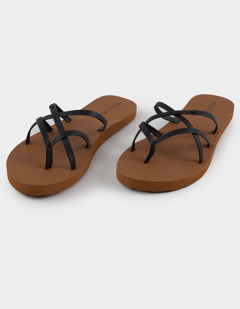 VOLCOM New School II Womens Thong Sandals - BLACK - 8 | Tillys