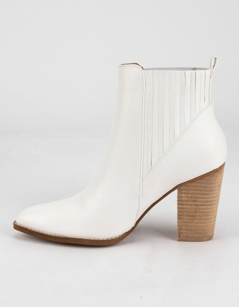 BEAST FASHION Pointed Toe Womens Heeled Booties - WHITE | Tillys