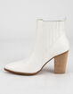 BEAST FASHION Pointed Toe Womens Heeled Booties - WHITE | Tillys