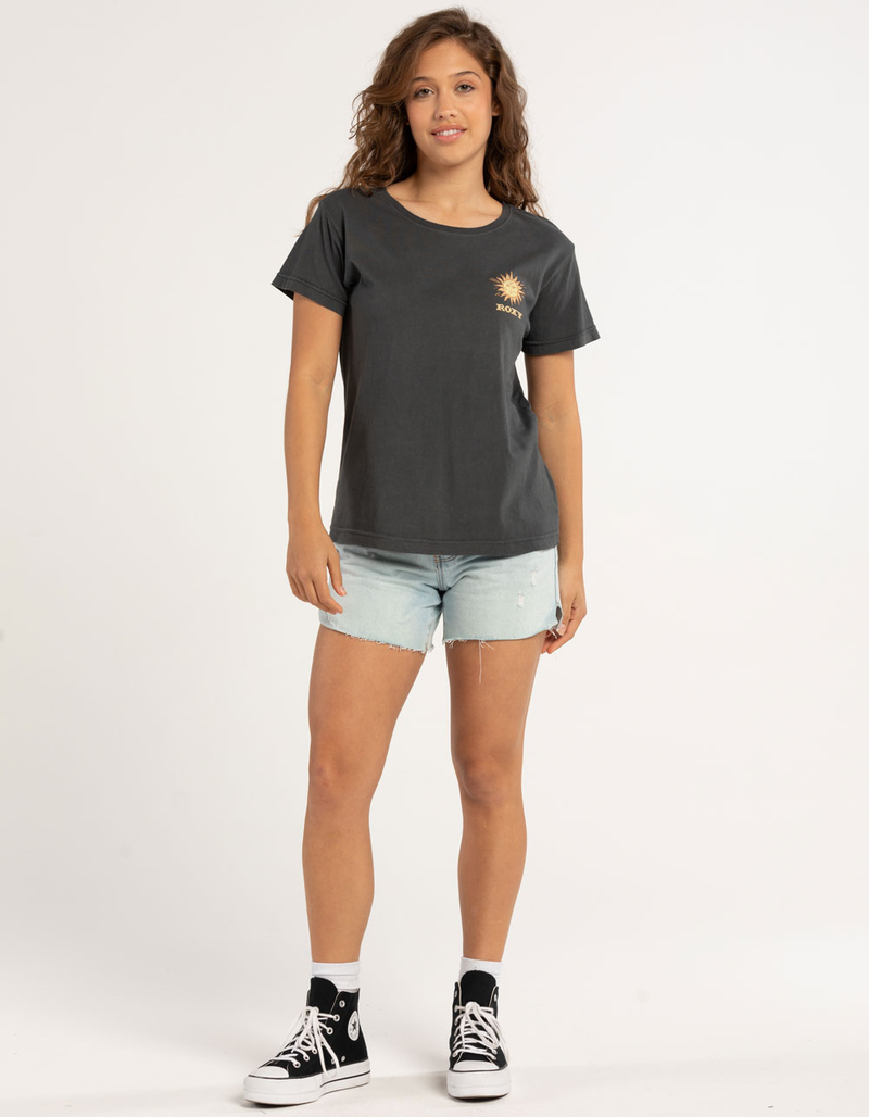 ROXY The Sun Card Womens Boyfriend Tee - WASHED BLACK | Tillys