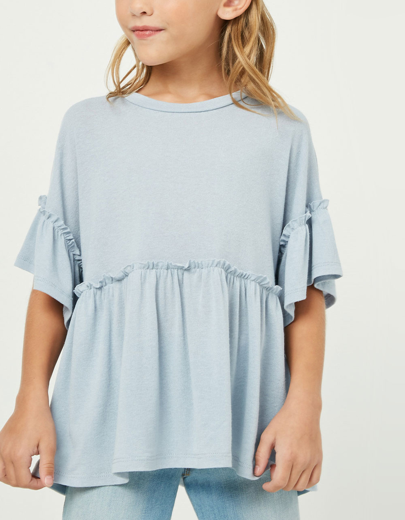 HAYDEN Peplum Girls Top - BLUE | Tillys