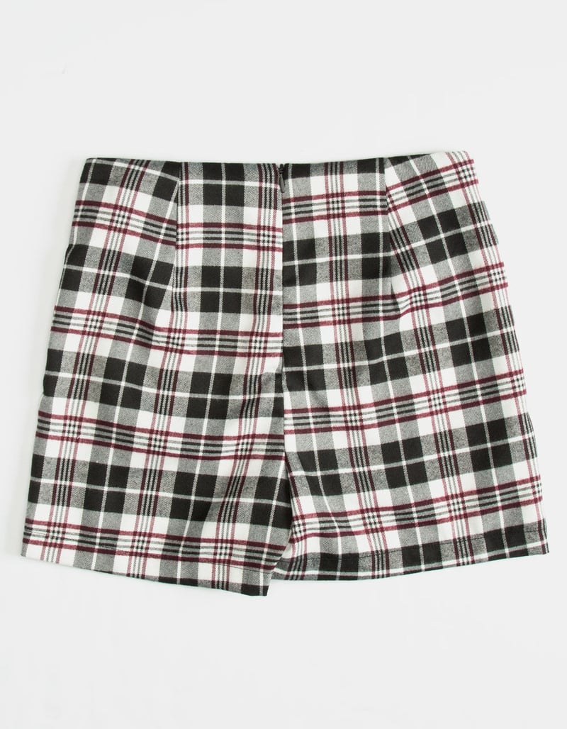 WHITE FAWN Plaid Zip Girls Skort - CREAM/BLUE | Tillys