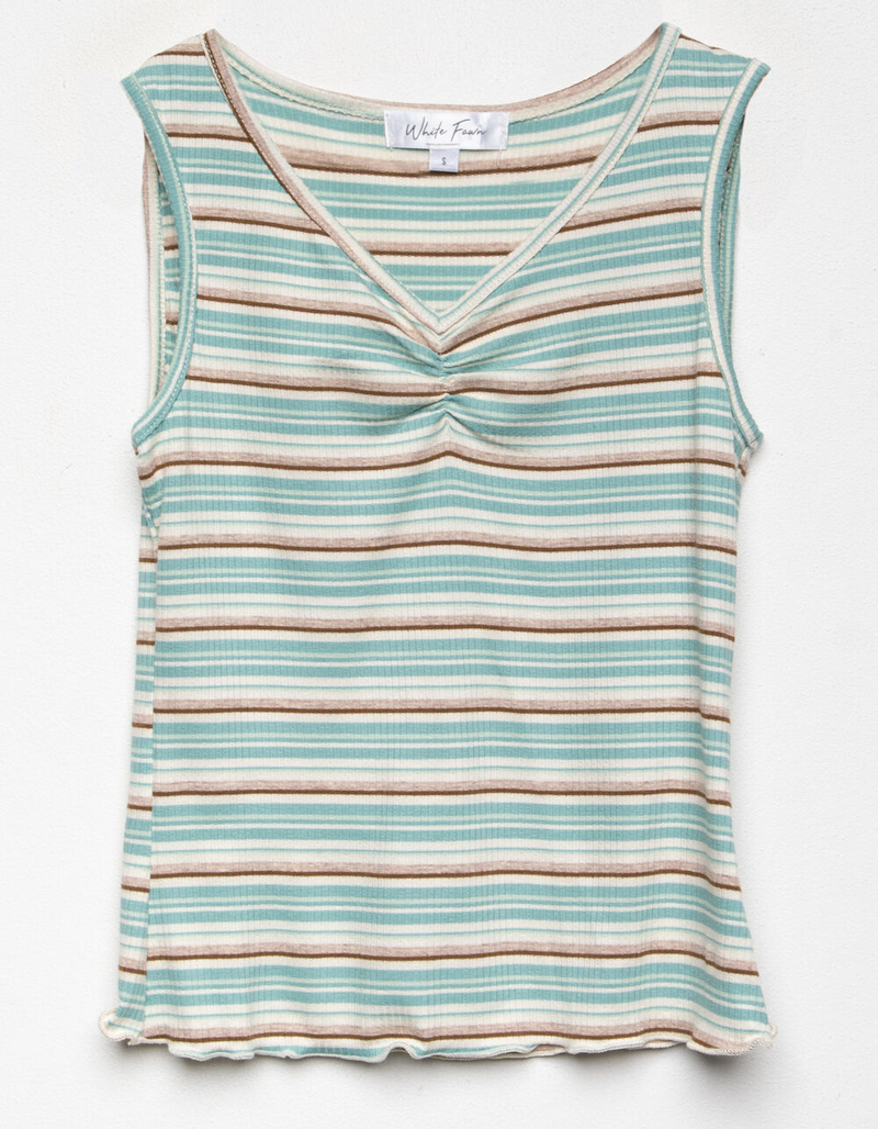 WHITE FAWN Stripe Cinch Girls Mint Tank - MINT - M | Tillys