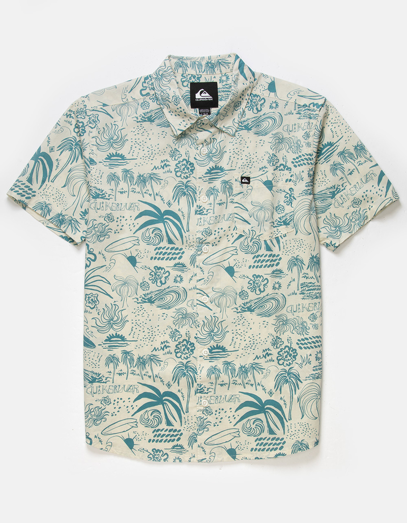 QUIKSILVER Apero Flow Boys Button Up Shirt - WHITE COMBO | Tillys