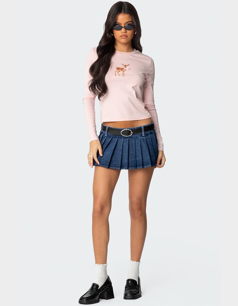 EDIKTED Bambi Bow Long Sleeve Top - LIGHT PINK | Tillys