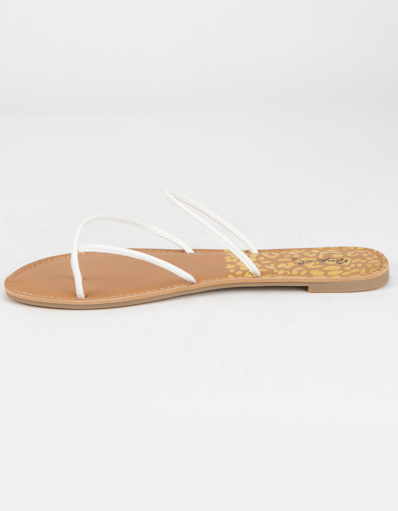 QUPID Strappy Toe Womens White Sandals - WHITE - 10 | Tillys