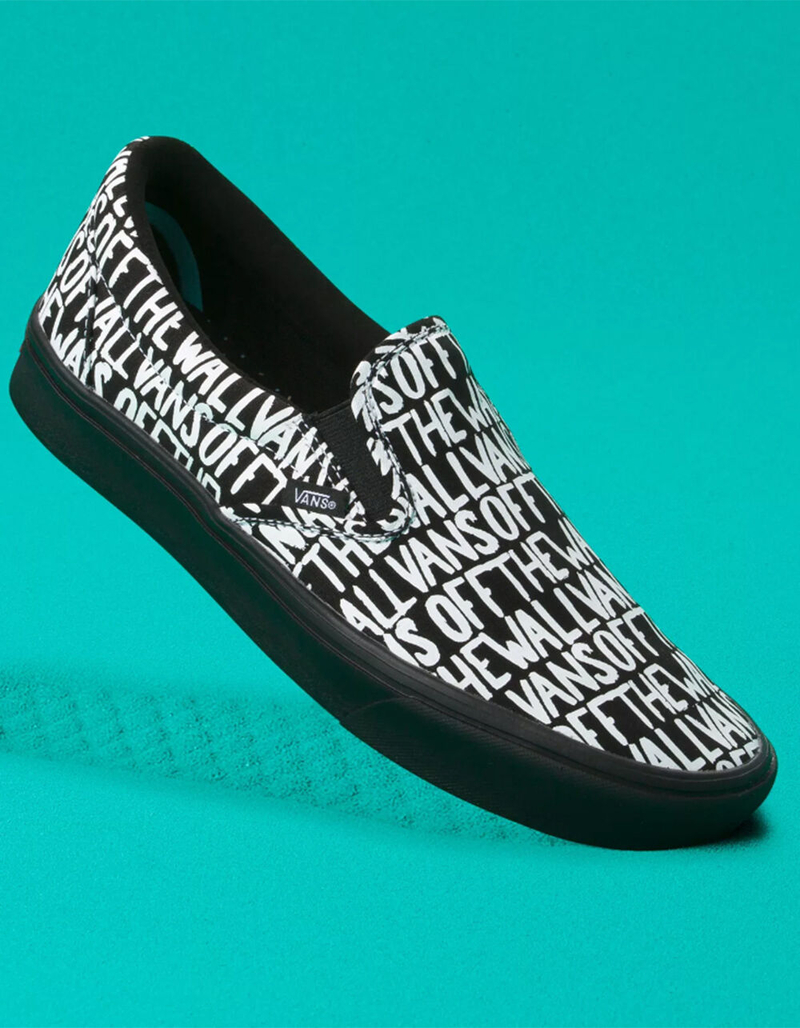 VANS Brush ComfyCush Slip-On Shoes - BLACK/TRUE WHITE - M6.5 / W8 | Tillys