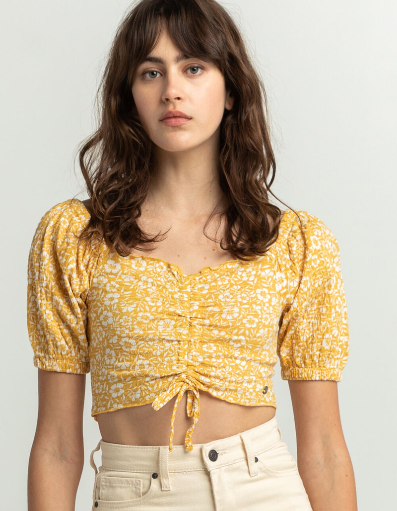ROXY Flirty Walk Womens Crop Top - LT YELLOW | Tillys