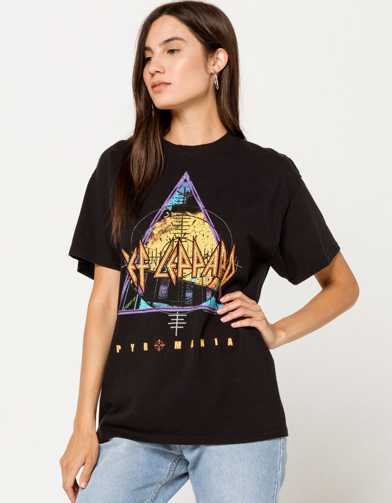 THE VINYL ICONS Def Leppard Pyromania Womens Boyfriend Tee - BLACK - S ...