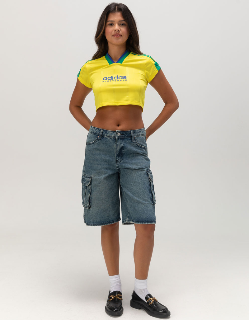 ADIDAS Tiro Cut 3-Stripes Womens Crop Jersey - YELLOW | Tillys