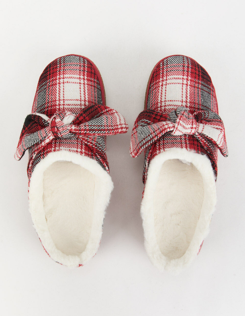 TOMS Plaid Bow Red Womens Mule Slippers - RED | Tillys