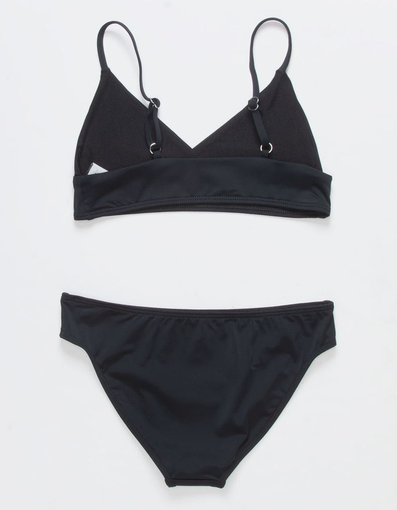 FULL TILT Longline Triangle Girls Bikini Set - BLACK - 14 | Tillys