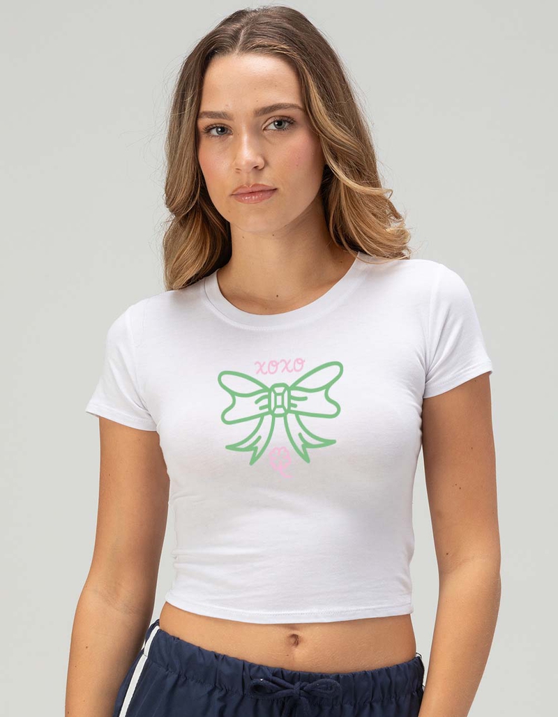 BOW Emerald XO Womens Baby Tee - WHITE - L | Tillys