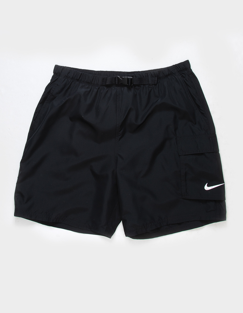 NIKE Belted Packable Ripstop Mens Swim Shorts - BLACK | Tillys