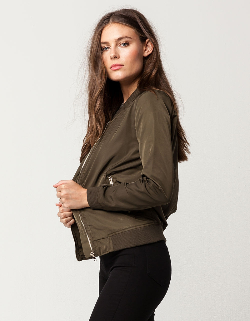 IVY & MAIN Matte Satin Womens Bomber Jacket - DKOLI - XS | Tillys