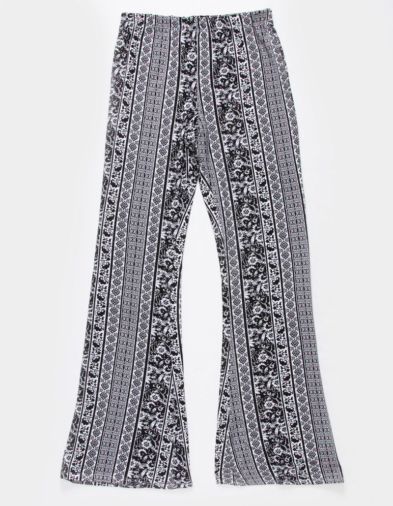 WHITE FAWN Floral Tile Printed Girls Flare Pants - BLACK COMBO - XS ...