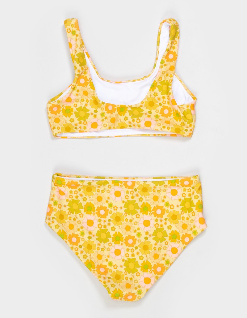 Seaesta Surf Daydream Floral Girls Bralette Bikini Set Yellow Combo