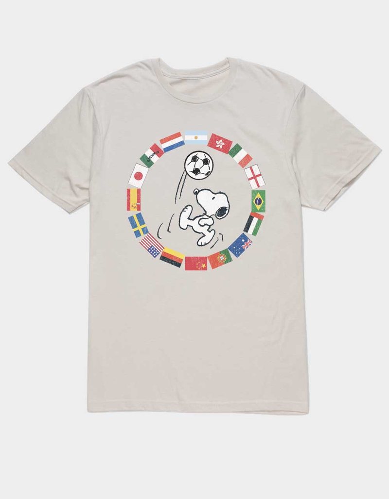 PEANUTS Soccer Snoopy Flags Unisex Tee - SAND | Tillys
