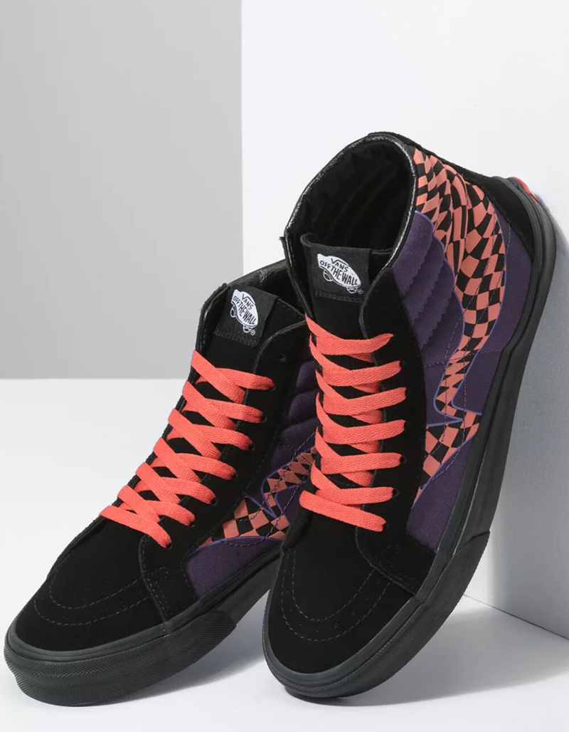 VANS Warp Sk8-Hi Reissue Shoes - BLACK/PAPRIKA - M6 / W7.5 | Tillys