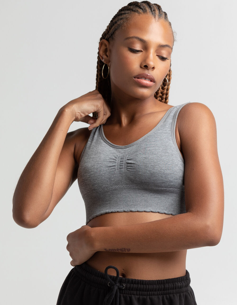 FULL TILT Longline Seamless Bralette - HEATHER GRAY | Tillys