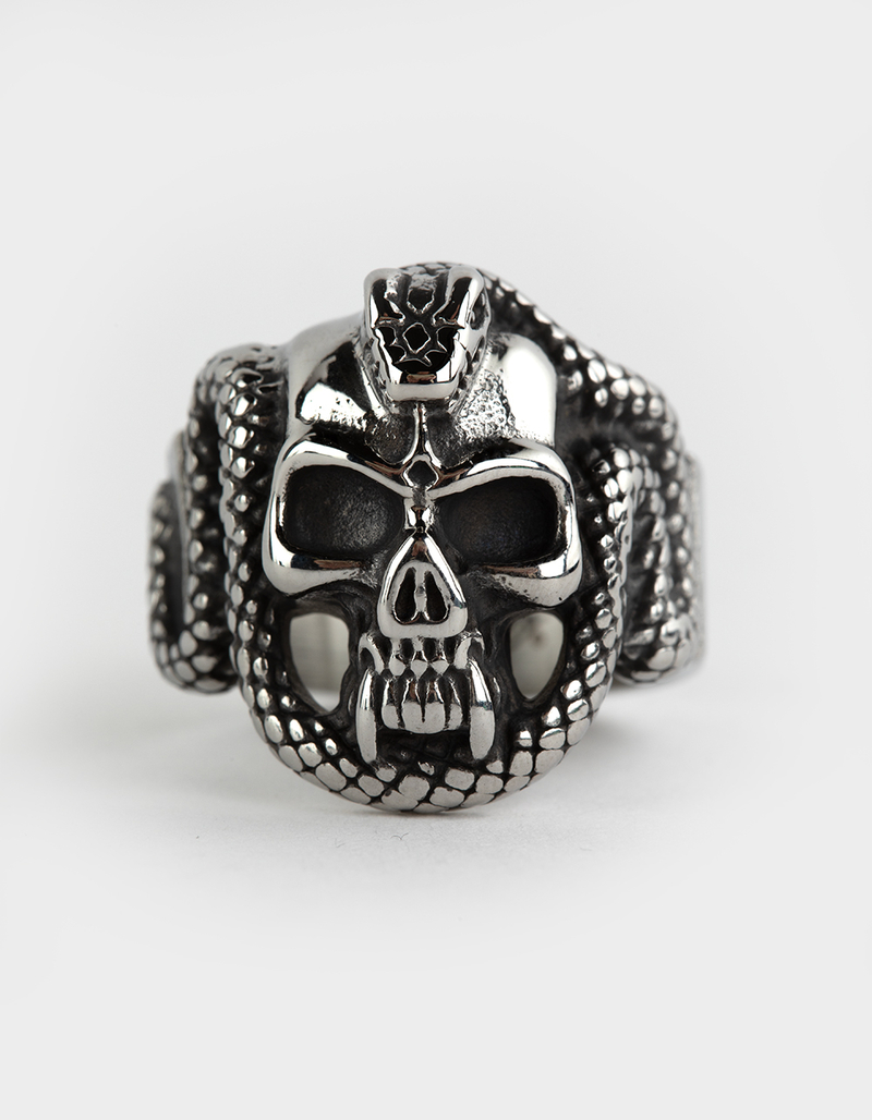 ED HARDY Skull And Serpent Ring - SILVER | Tillys