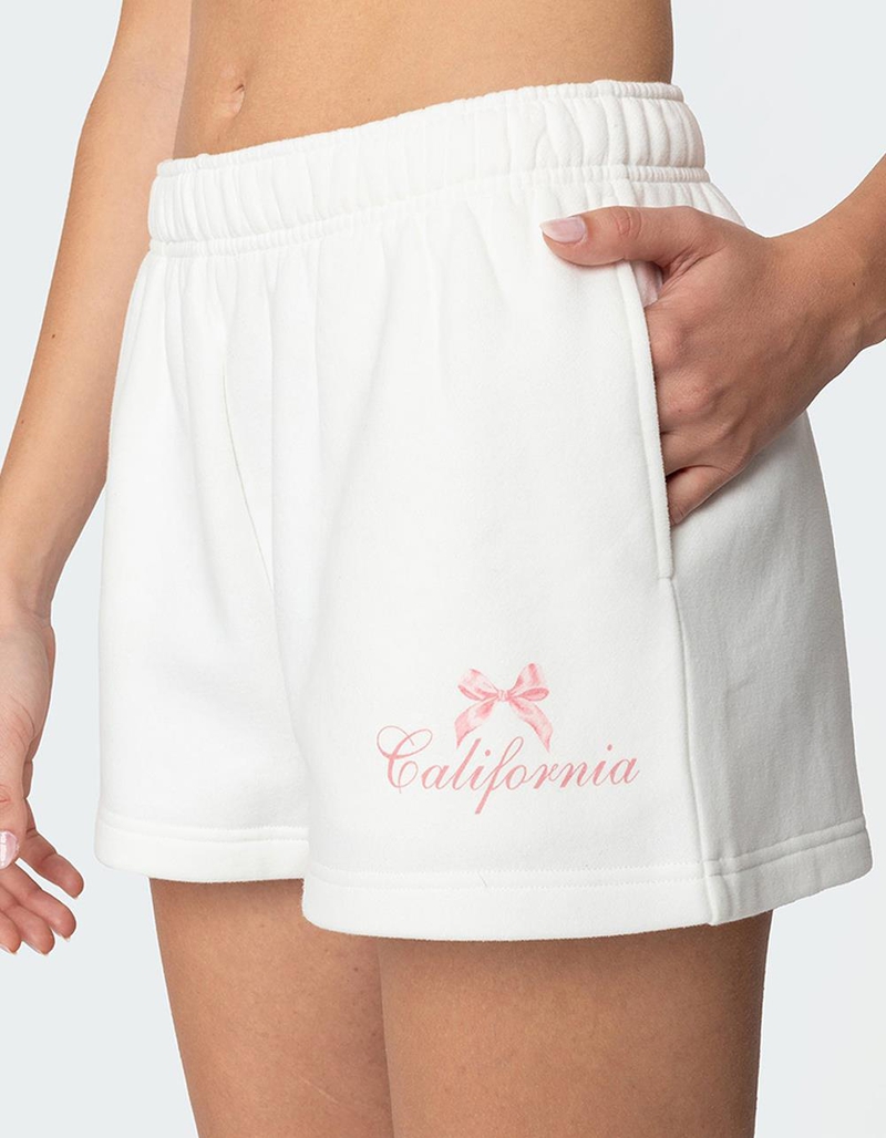 EDIKTED Cali Bow Sweat Shorts - WHITE | Tillys