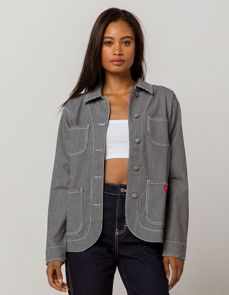 DICKIES Railroad Stripe Chore Jacket - NAVY/WHITE - L | Tillys