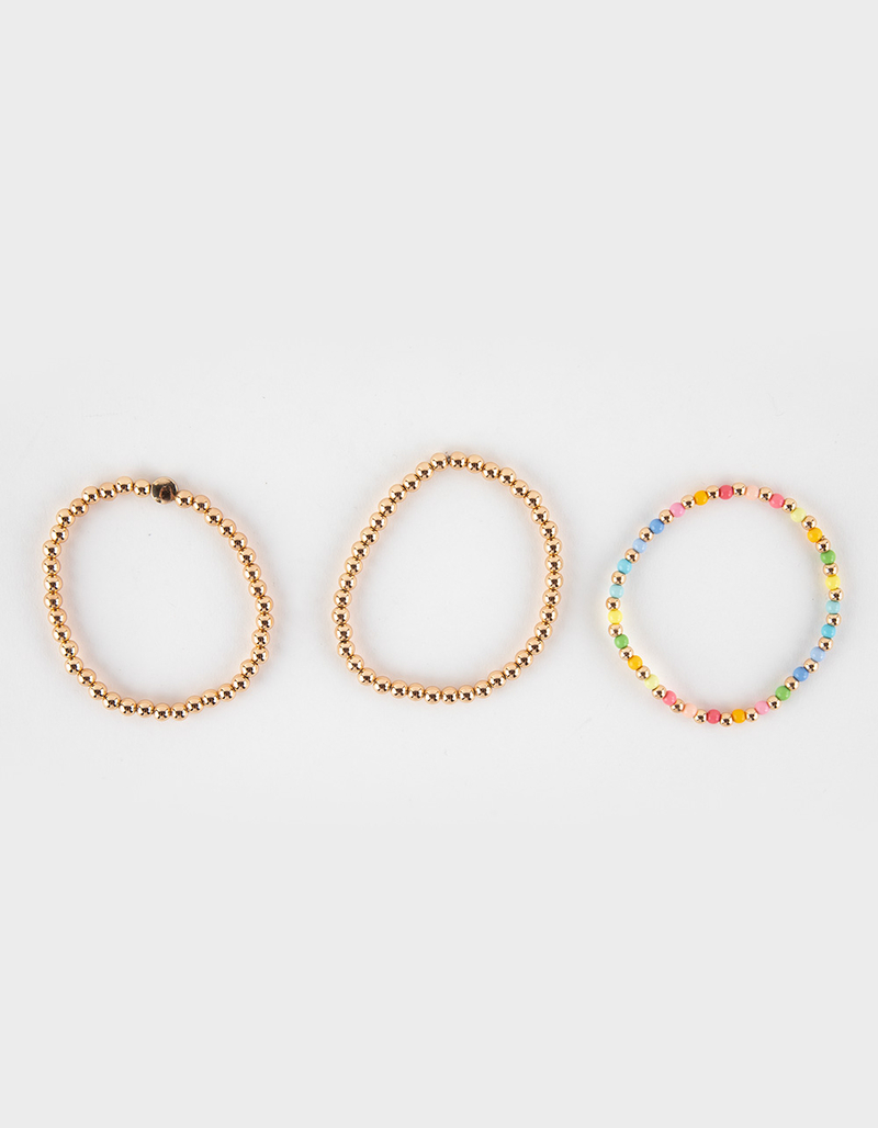 FULL TILT 3 Piece Smiley Face Ball Chain Bracelet Set - GOLD | Tillys
