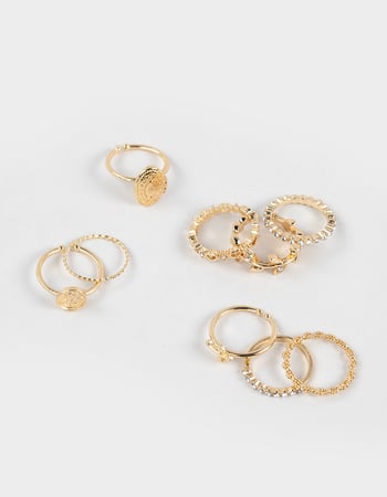 FULL TILT 10 Pack Heart/Cross Ring Set