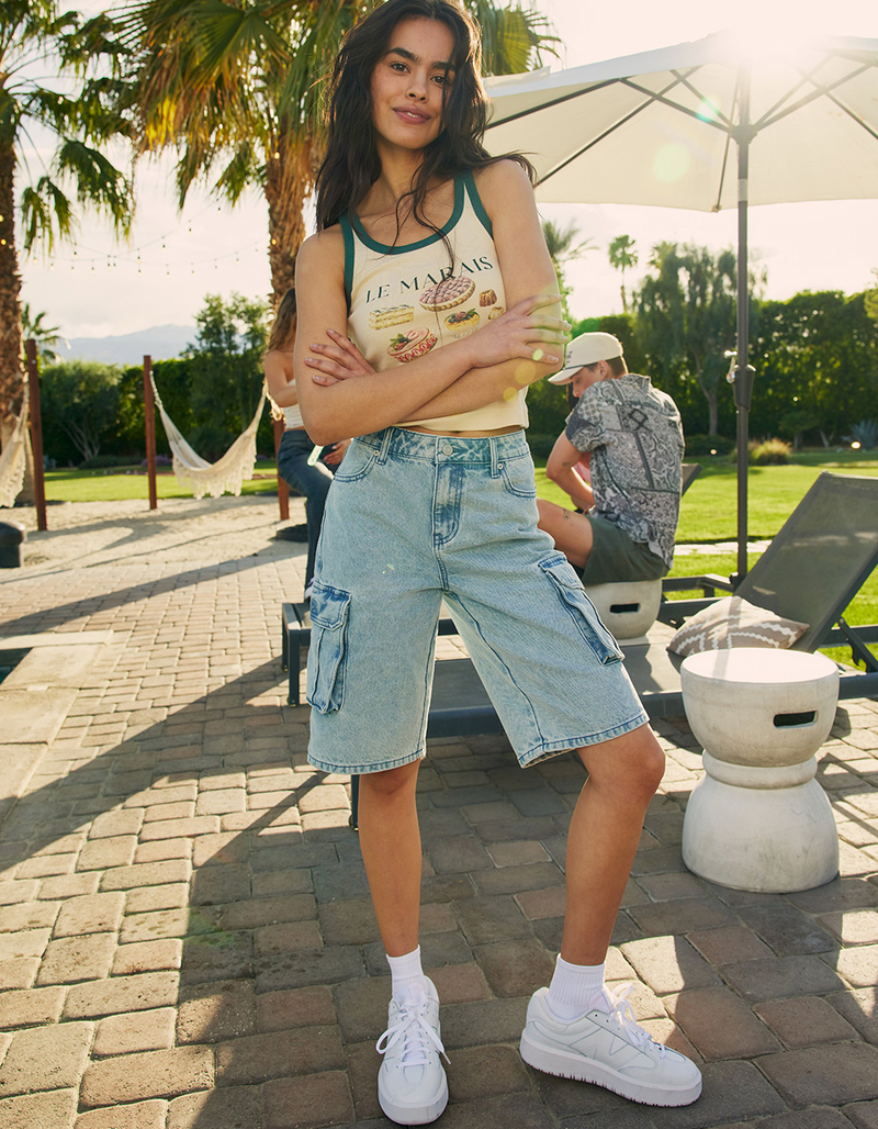 RSQ Womens Cargo Jorts - LIGHT WASH | Tillys