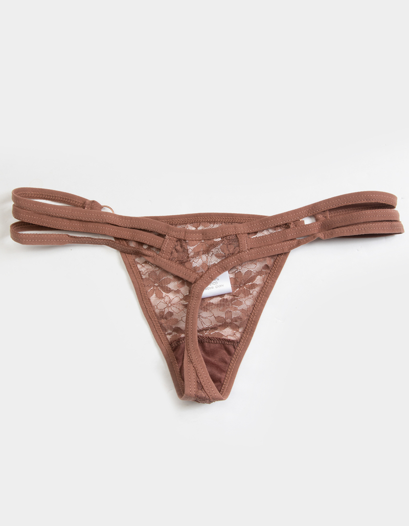 Sky And Sparrow Strappy Side Lace Thong Hazelnut Xl Tillys