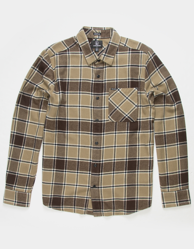 VOLCOM Caden Mens Plaid Flannel - KHAKI | Tillys