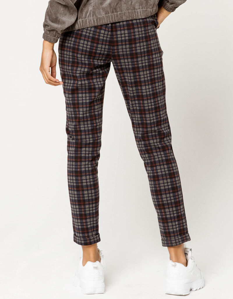 Sky And Sparrow Crop Plaid Womens Trouser Pants Navco 355904211