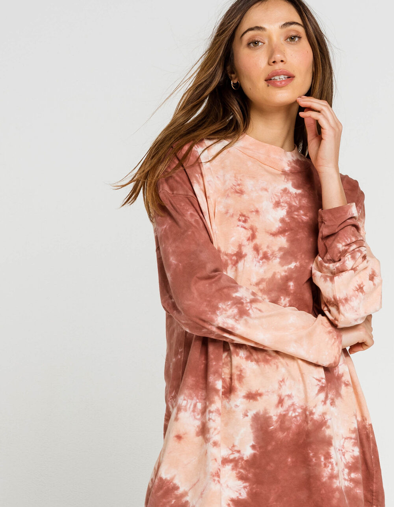 FREE PEOPLE Be Free Tie Dye Womens Rust Tee - RUST COMBO - L | Tillys