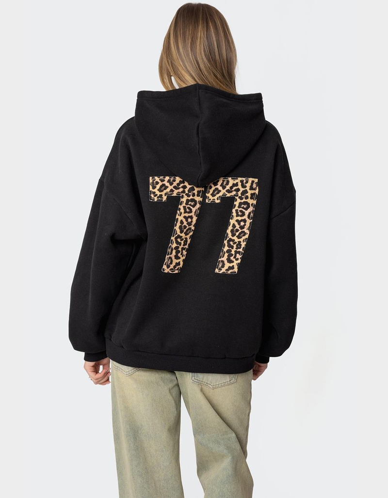 EDIKTED Leopard 77 Oversized Hoodie - BLACK | Tillys