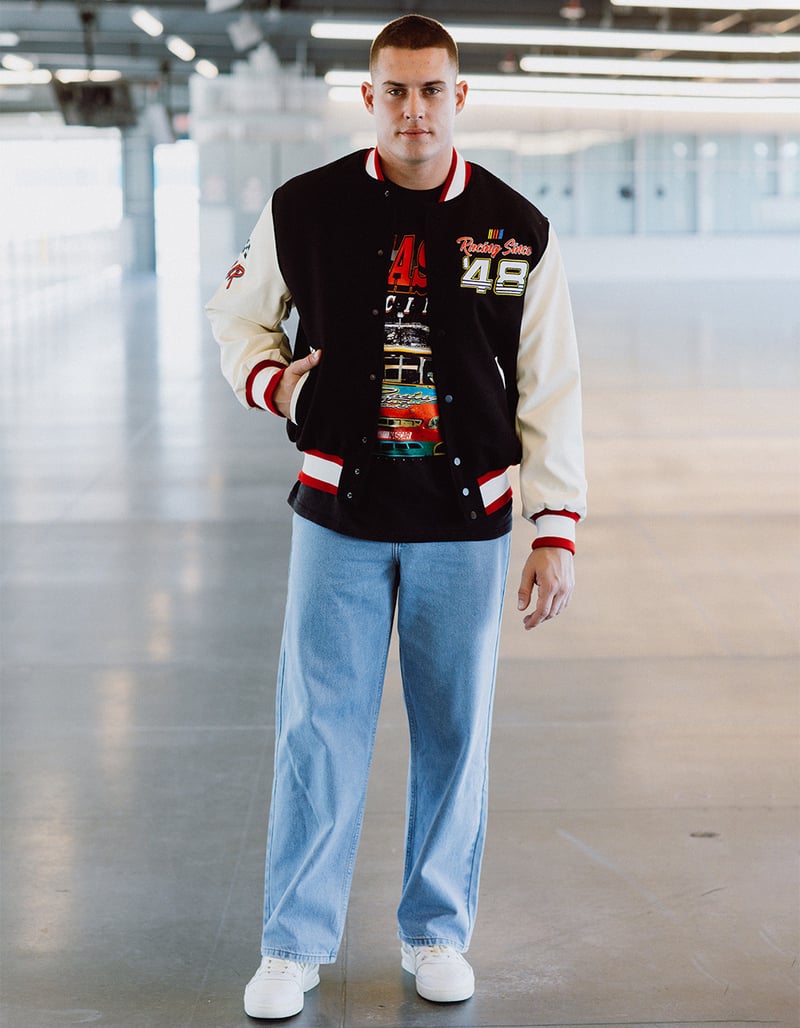 TILLYS x NASCAR Racing Team Mens Varsity Jacket - BLACK | Tillys